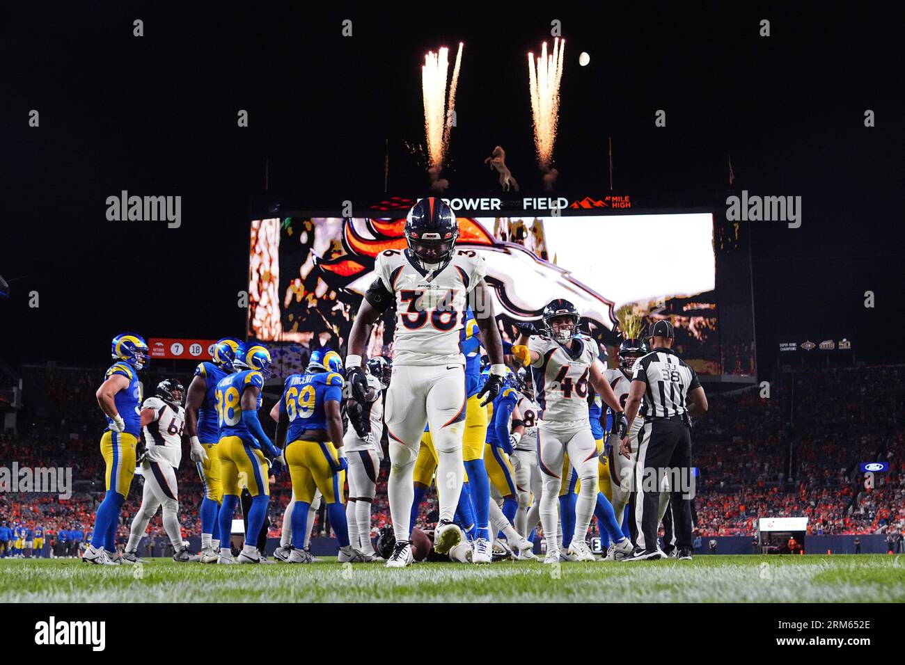 Denver Broncos running back Tyler Badie (36) scores a touchdown against ...