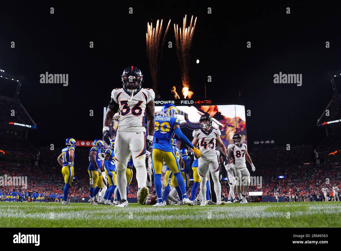 Denver Broncos running back Tyler Badie (36) scores a touchdown against ...