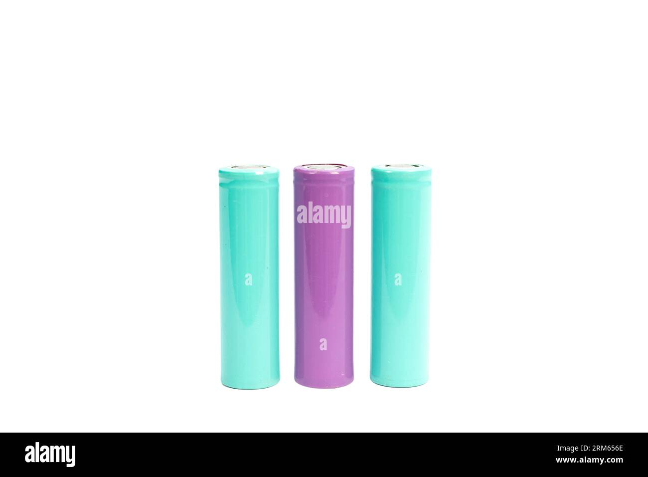 Colorful batteries isolated on white background Stock Photo - Alamy