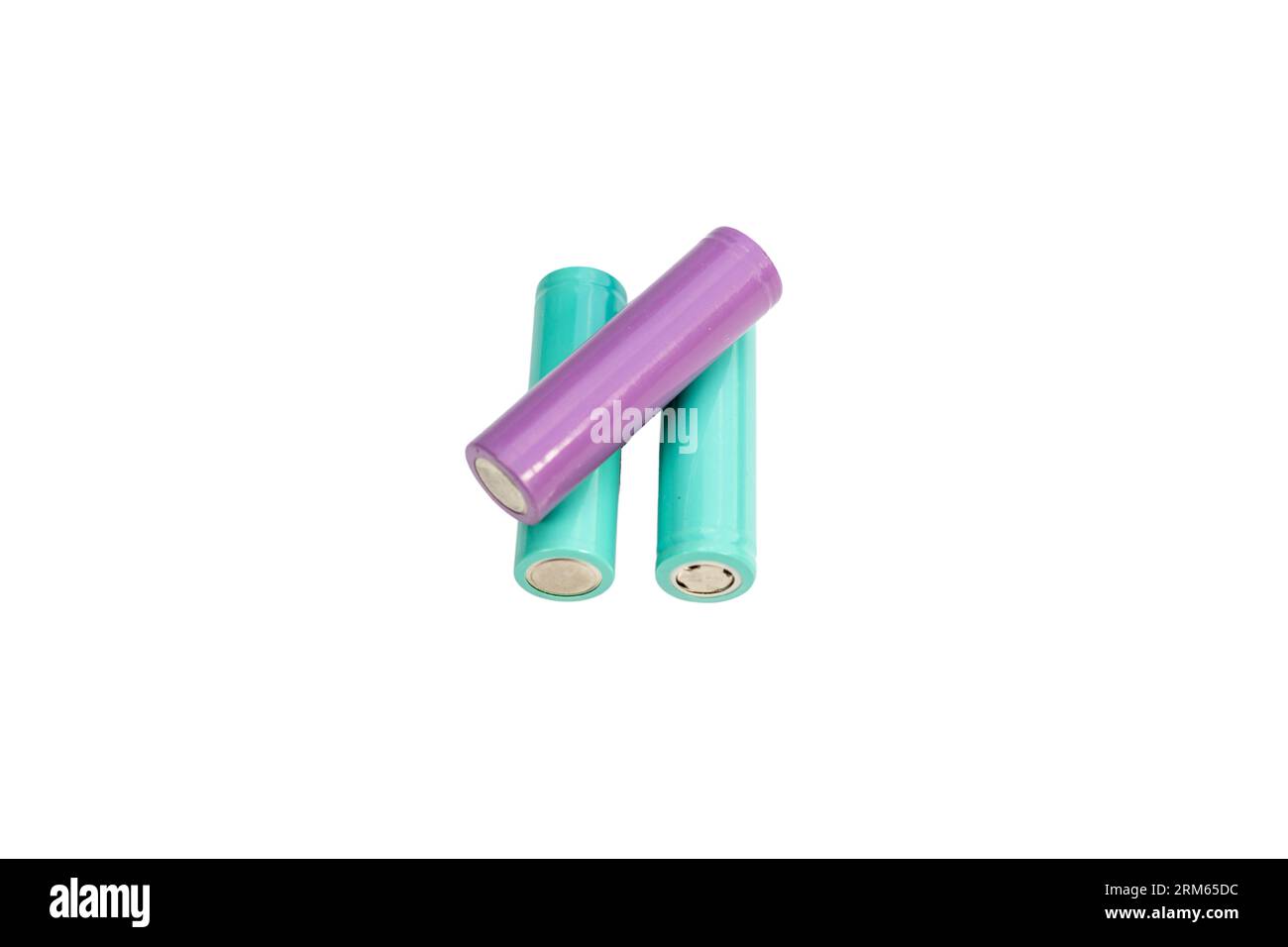 Rechargeable cell isolated on white background. Top view Stock Photo ...
