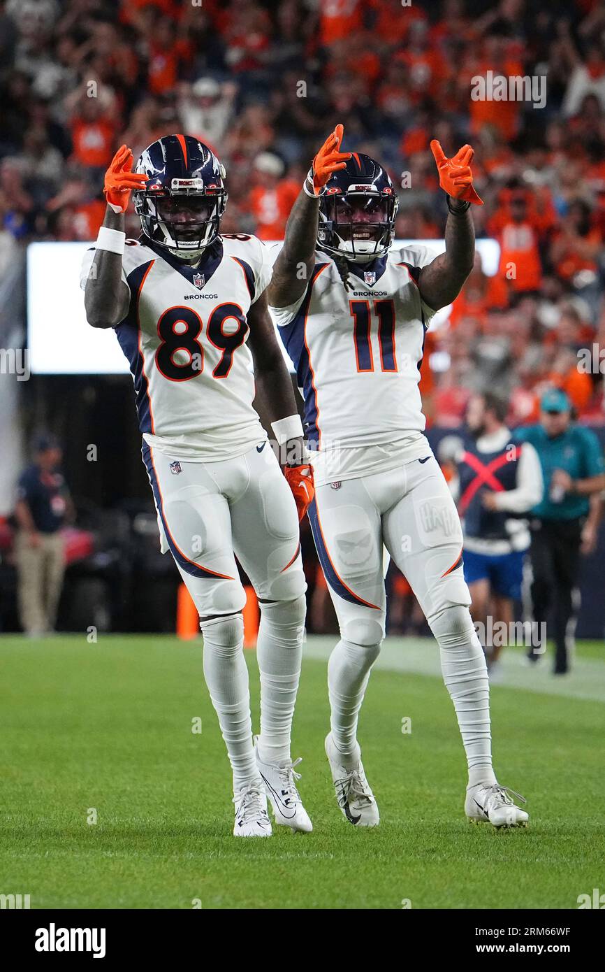 Denver Broncos wide receiver Brandon Johnson (89) and Denver Broncos ...