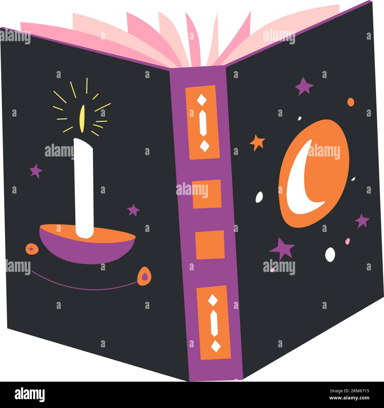 Magic book with spells, witchcraft and enchantment Stock Vector Image ...