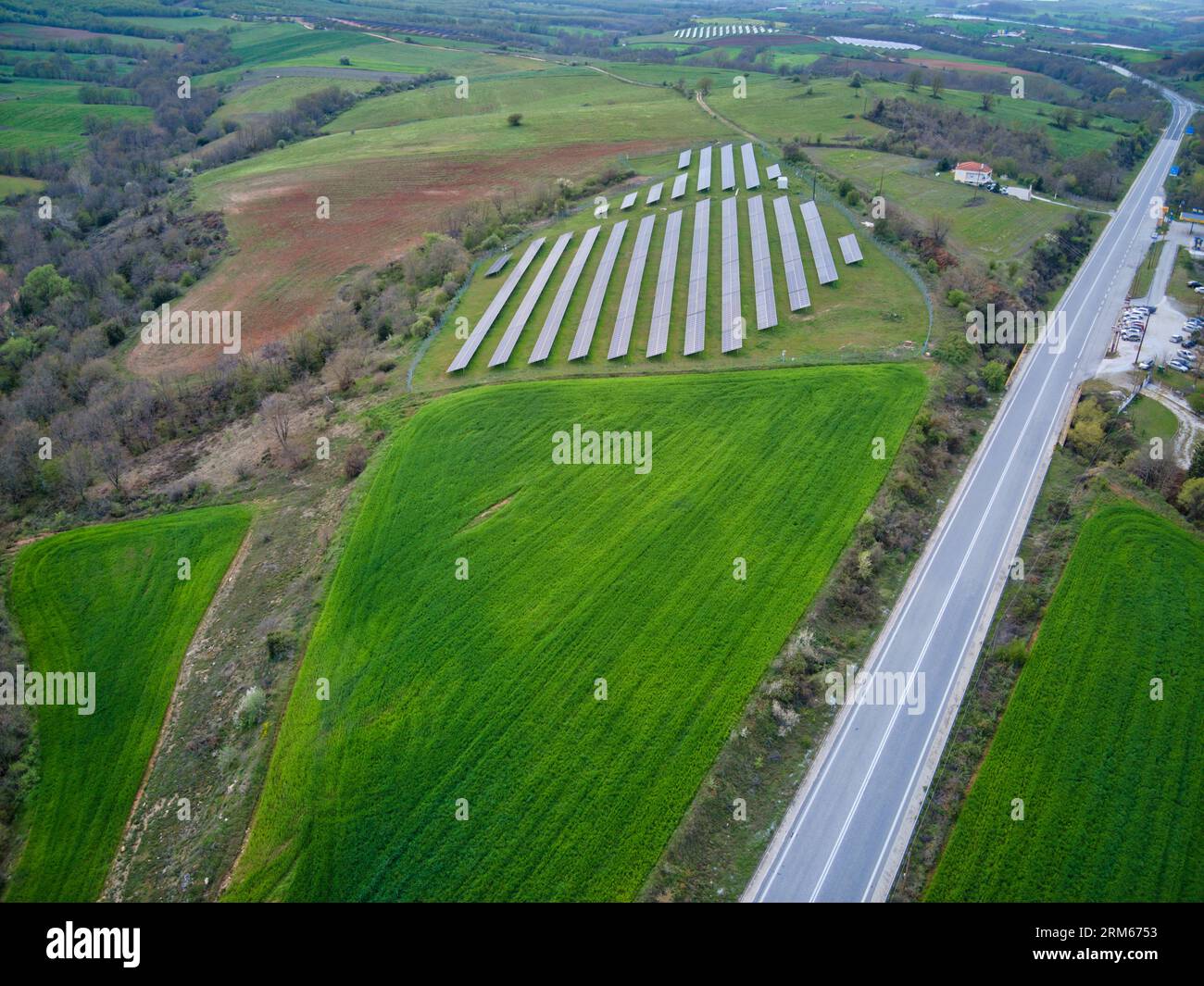 Solar panels park ,Chalkidiki, Greece Stock Photo - Alamy