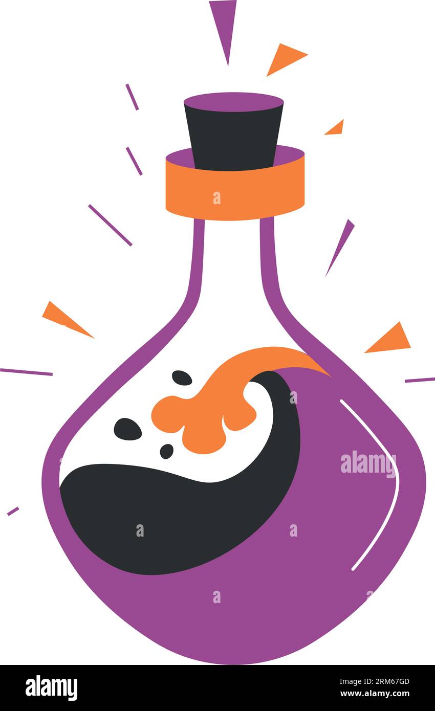 Magic potion in bottle, spell recipe witchcraft Stock Vector Image ...