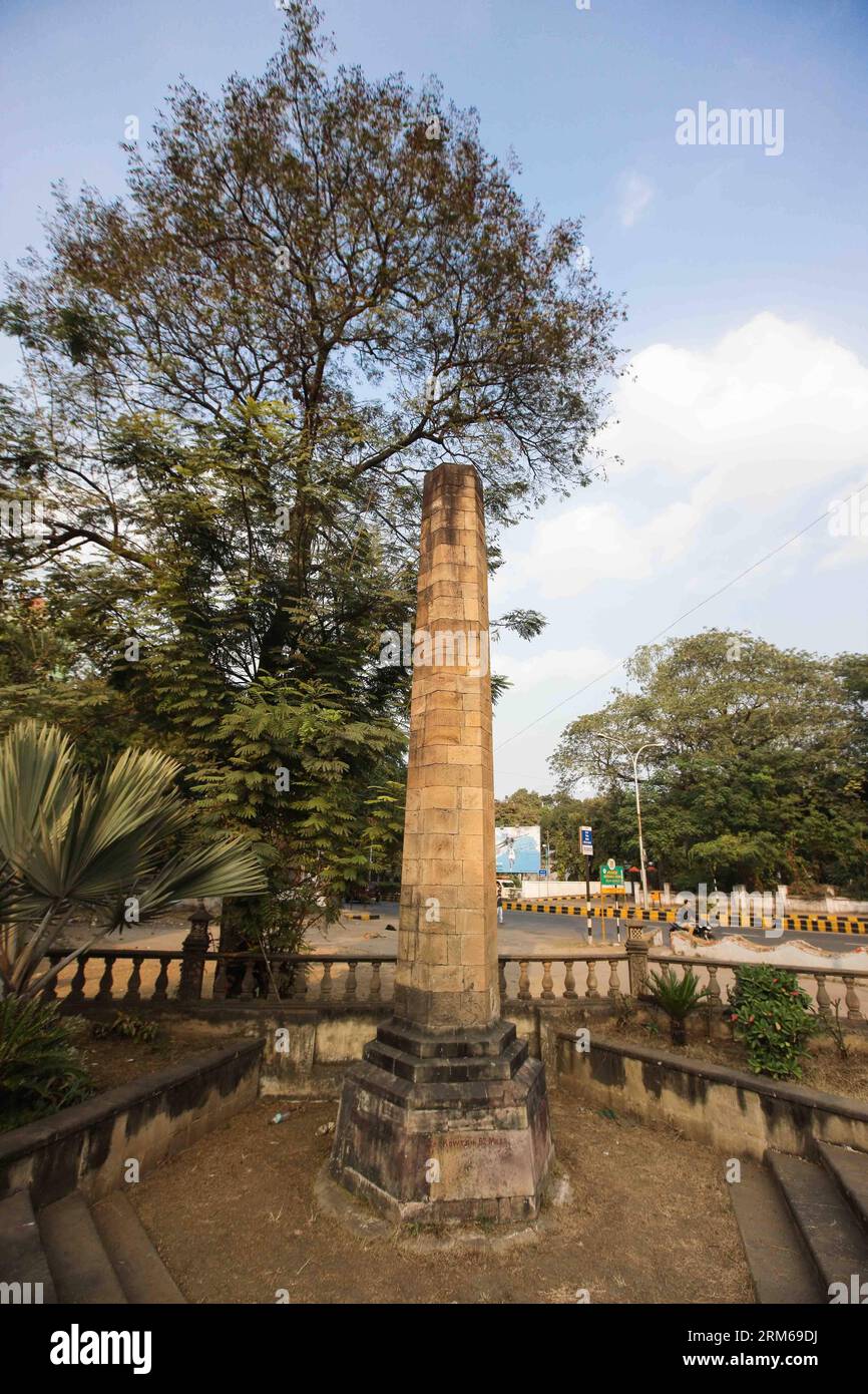 Photo taken on Dec. 22, 2013 shows the Zero Mile marker in Nagpur of Maharashtra, India. Nagpur ...