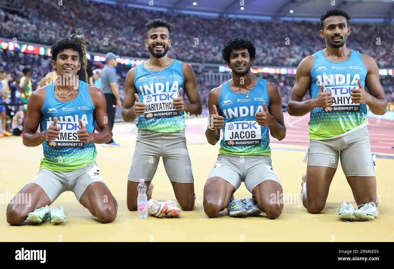 Budapest, Hungary. 26th Aug, 2023. Team India's Rajesh Ramesh, Muhammed ...