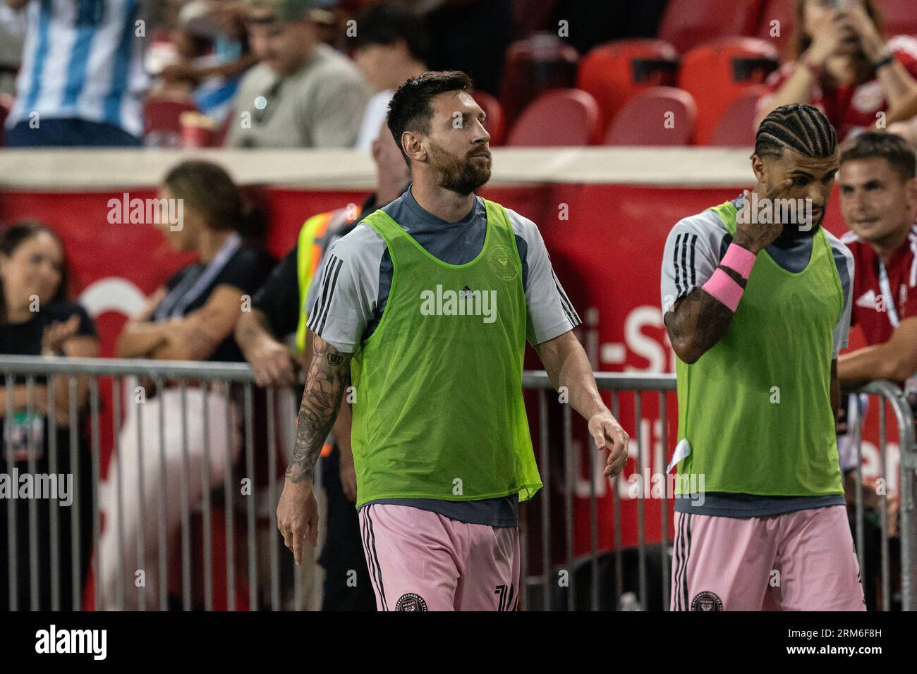 Harrison, USA. 26th Aug, 2023. Lionel Messi (10) of Inter Miami warms ...