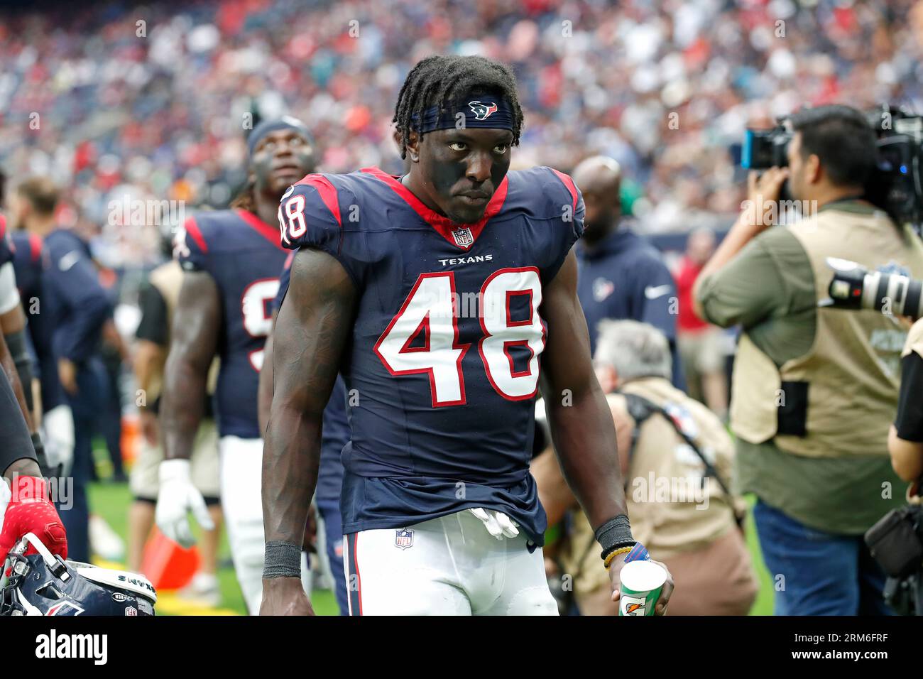 Houston Texans linebacker Christian Harris (48) during an NFL preseason ...