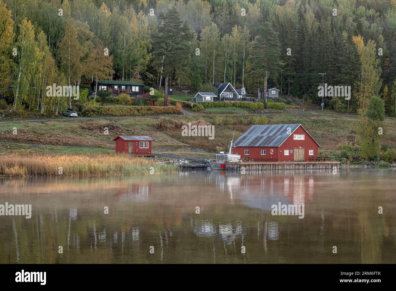 Swedish houses and mountain ant the sea at skuleberget campsite caravan ...