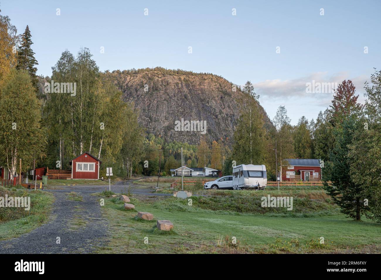 Sunrise at pier near the sea at skuleberget campsite caravan camping in ...