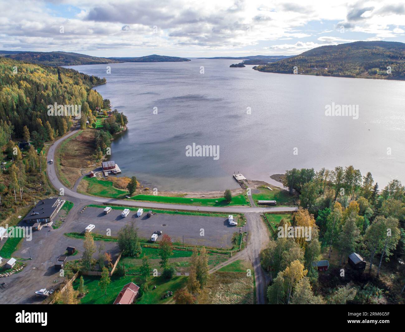 view of mountain and the sea at skuleberget campsite caravan camping in ...