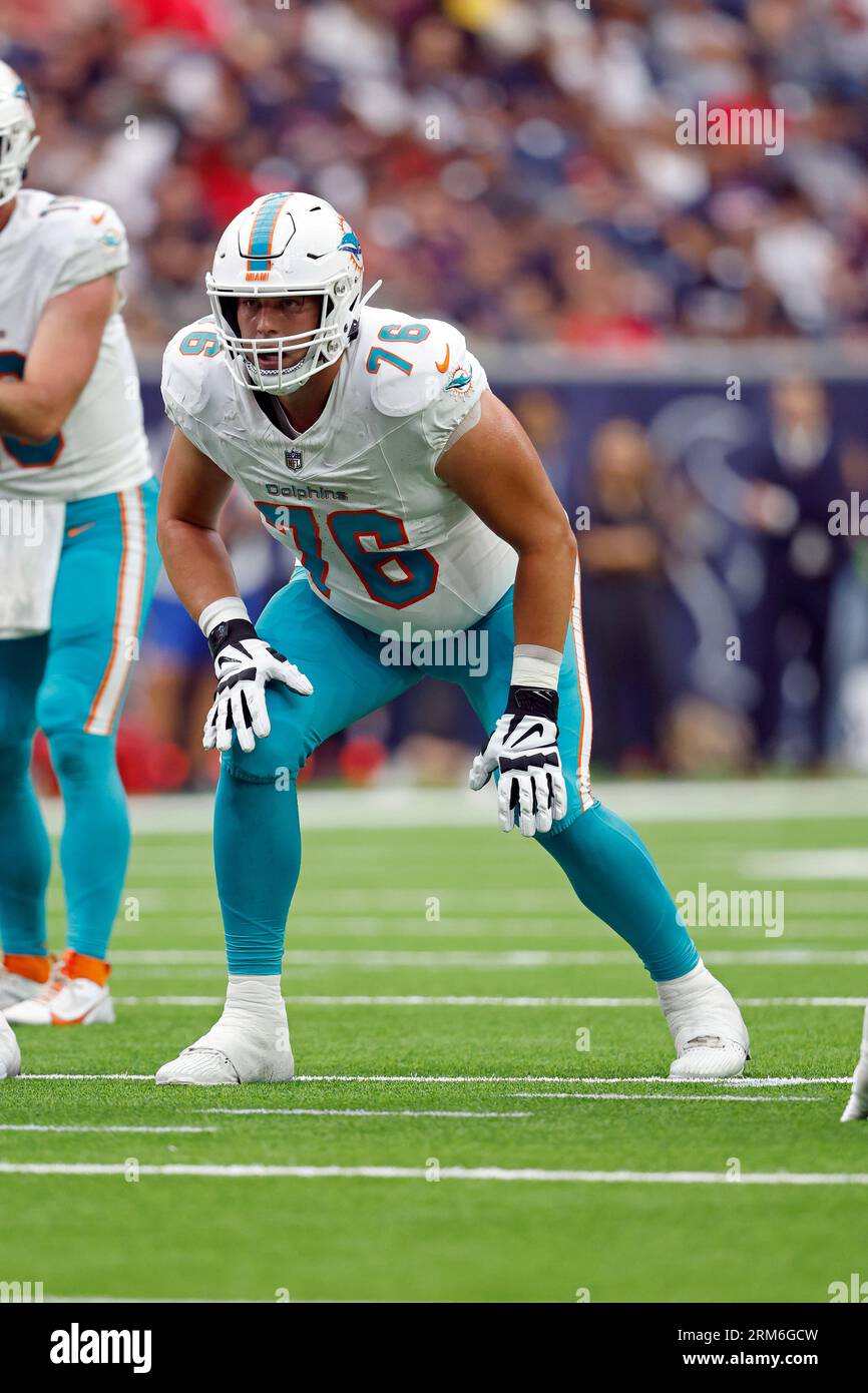 Miami Dolphins offensive tackle Ryan Hayes (76) in action during an NFL ...