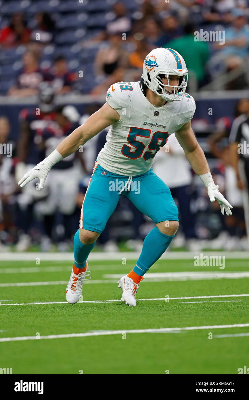 Miami Dolphins linebacker Mike Rose (59) in action during an NFL ...