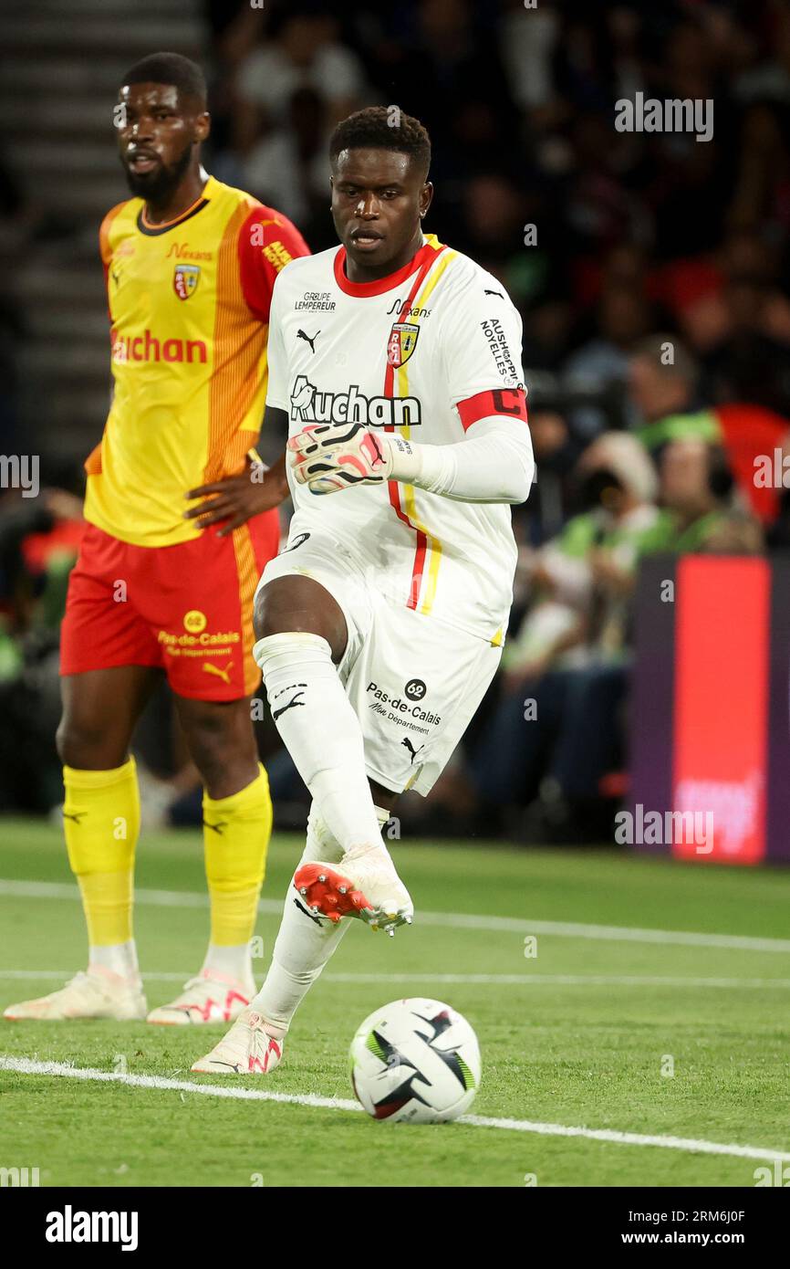 Paris, France. 27th Aug, 2023. Lens goalkeeper Brice Samba during the ...