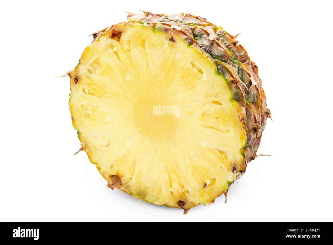 Pineapple half isolated. Cut pineapples on white background. File ...