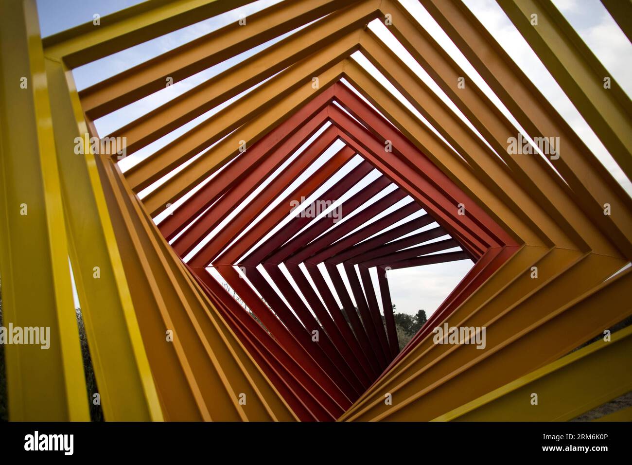 Photo taken on Jan. 15, 2014 shows the sculpture of Helen Escobedo on a ...