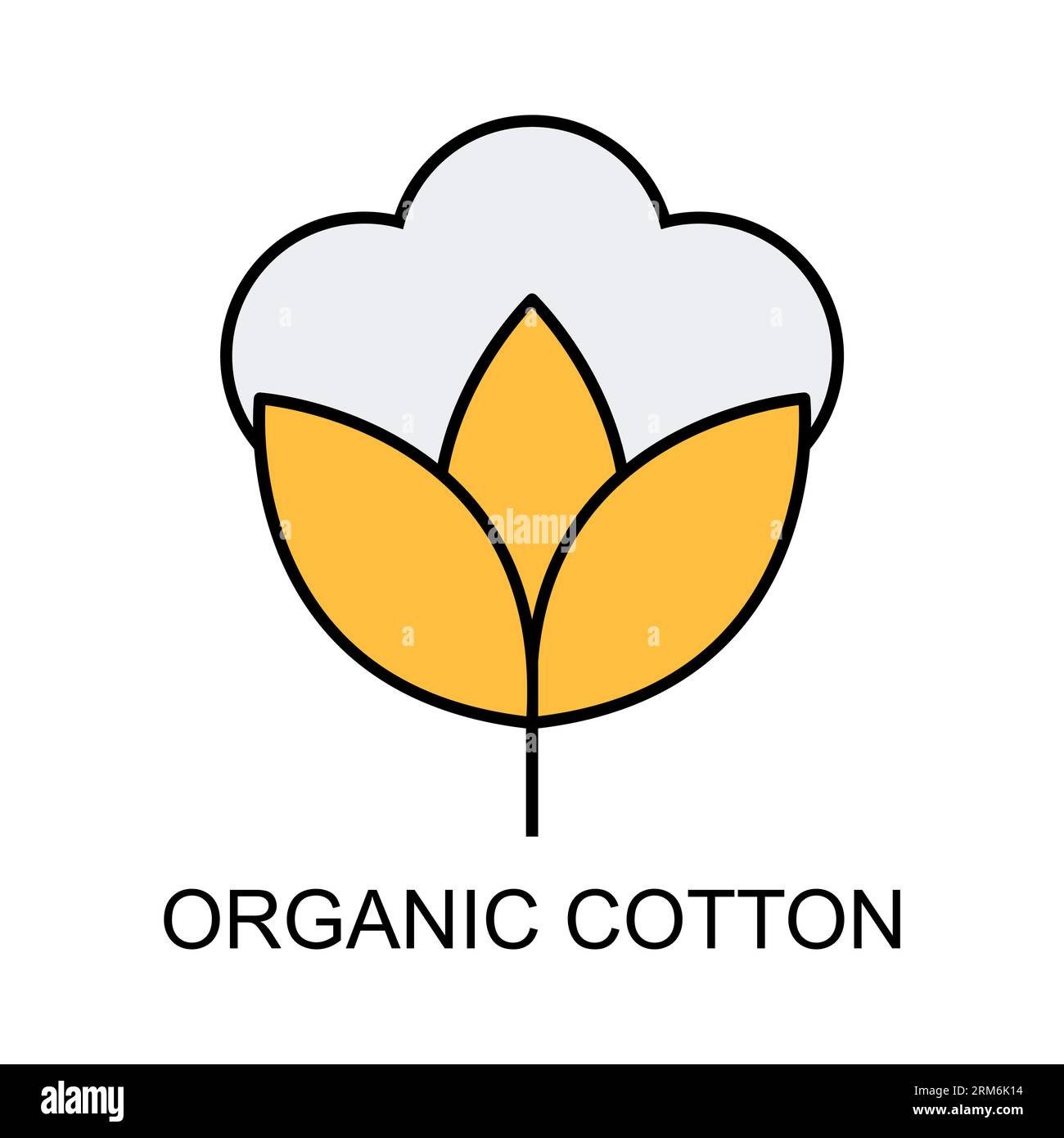 Cotton organic icon, clothing symbol natural symbol, web graphic vector ...