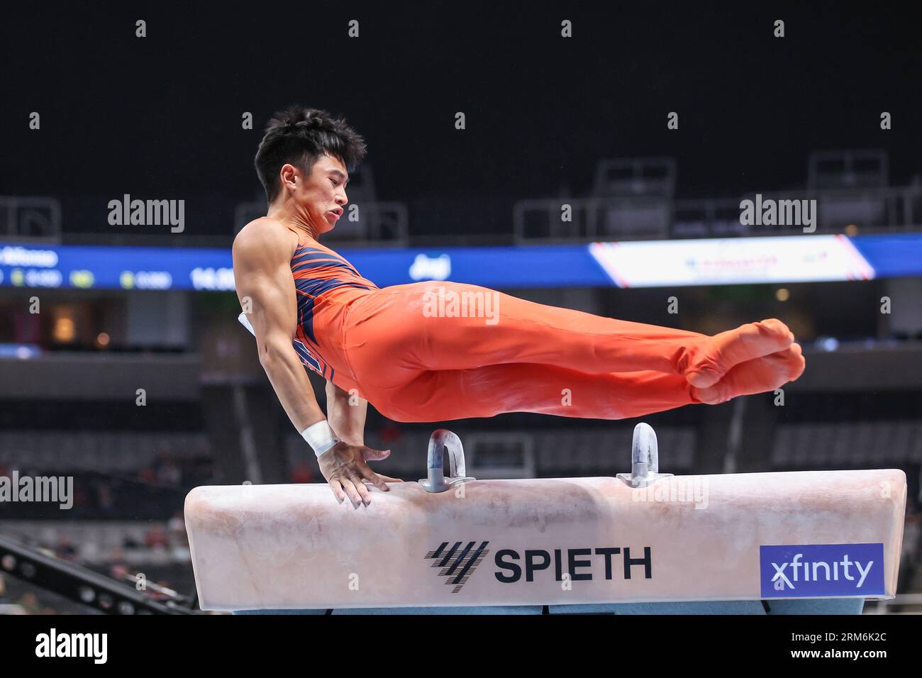 August 26, 2023: Evan Manivong if Illinois competes on the Pommel Horse ...