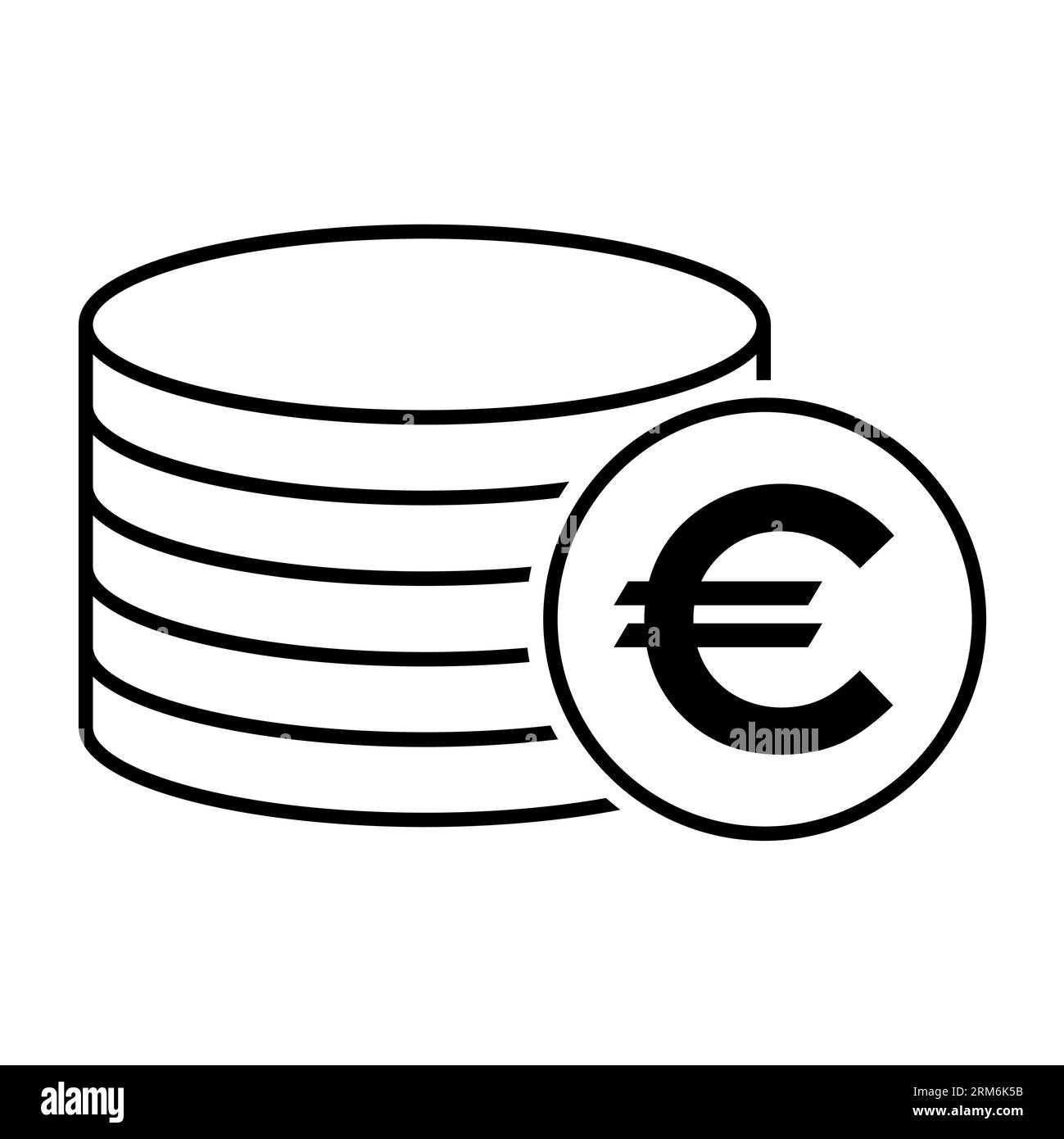 Euro stack coin, flat icon money design, cash sign vector illustration ...