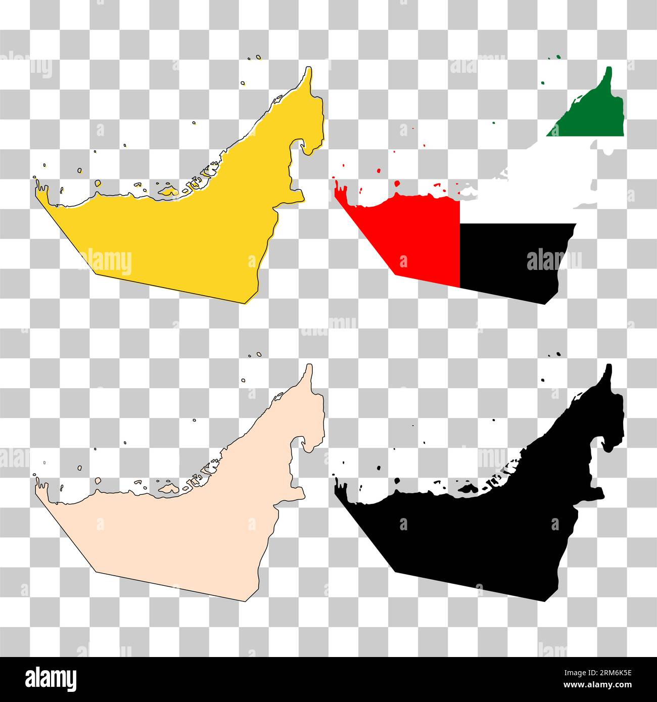 Set of United arab emirates map icon, geography blank concept, graphic ...