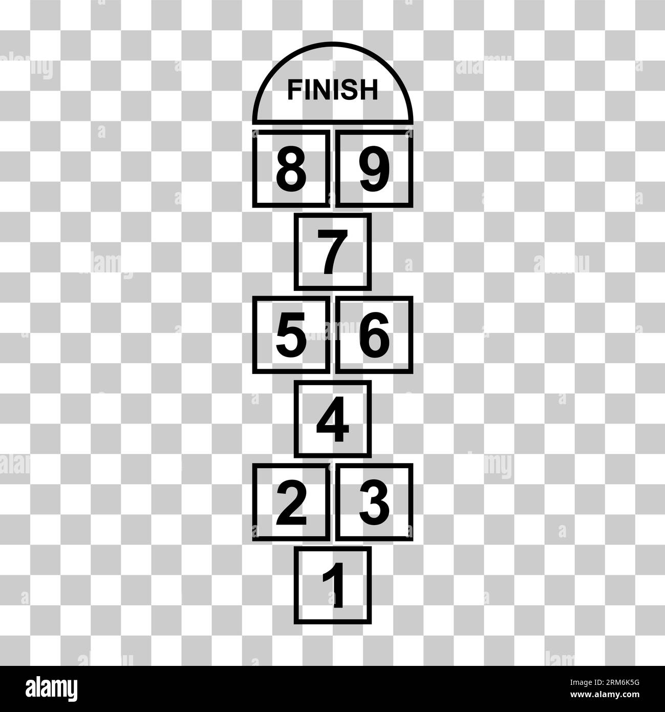 Hopscotch outdoor icon, fun play jump active game kid, street vector ...