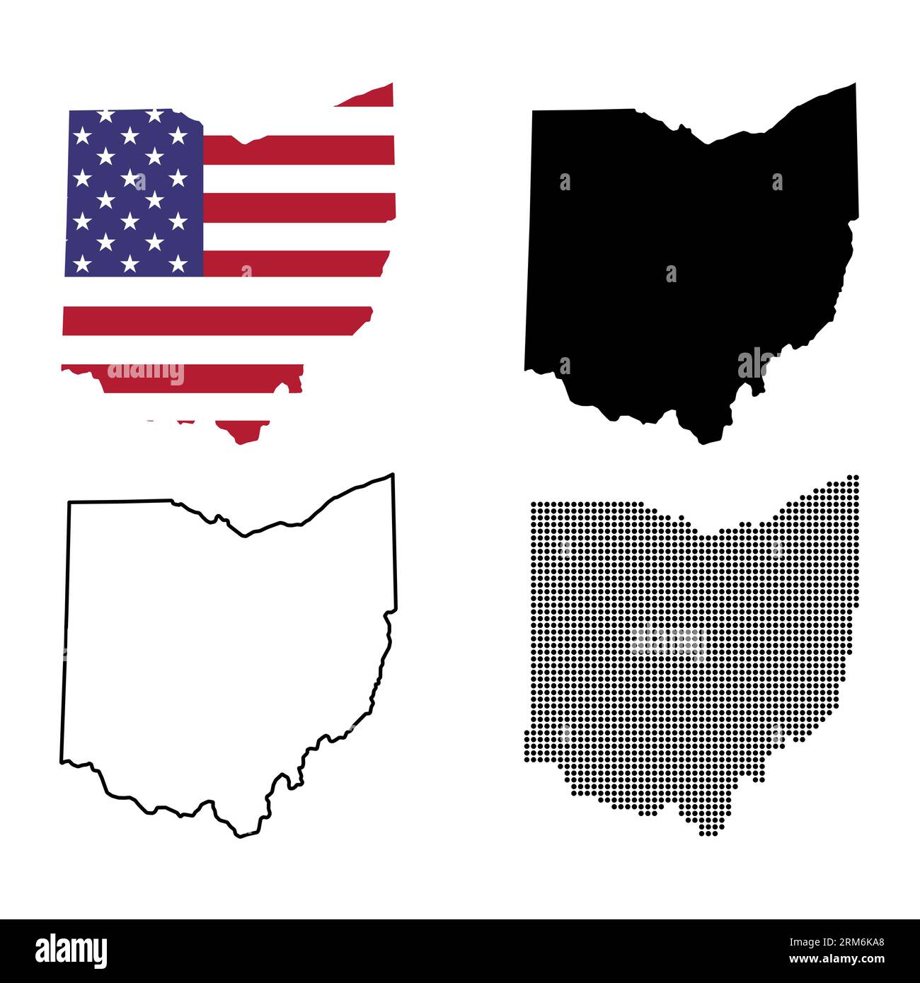 Set of Ohio map, united states of america. Flat concept symbol vector ...