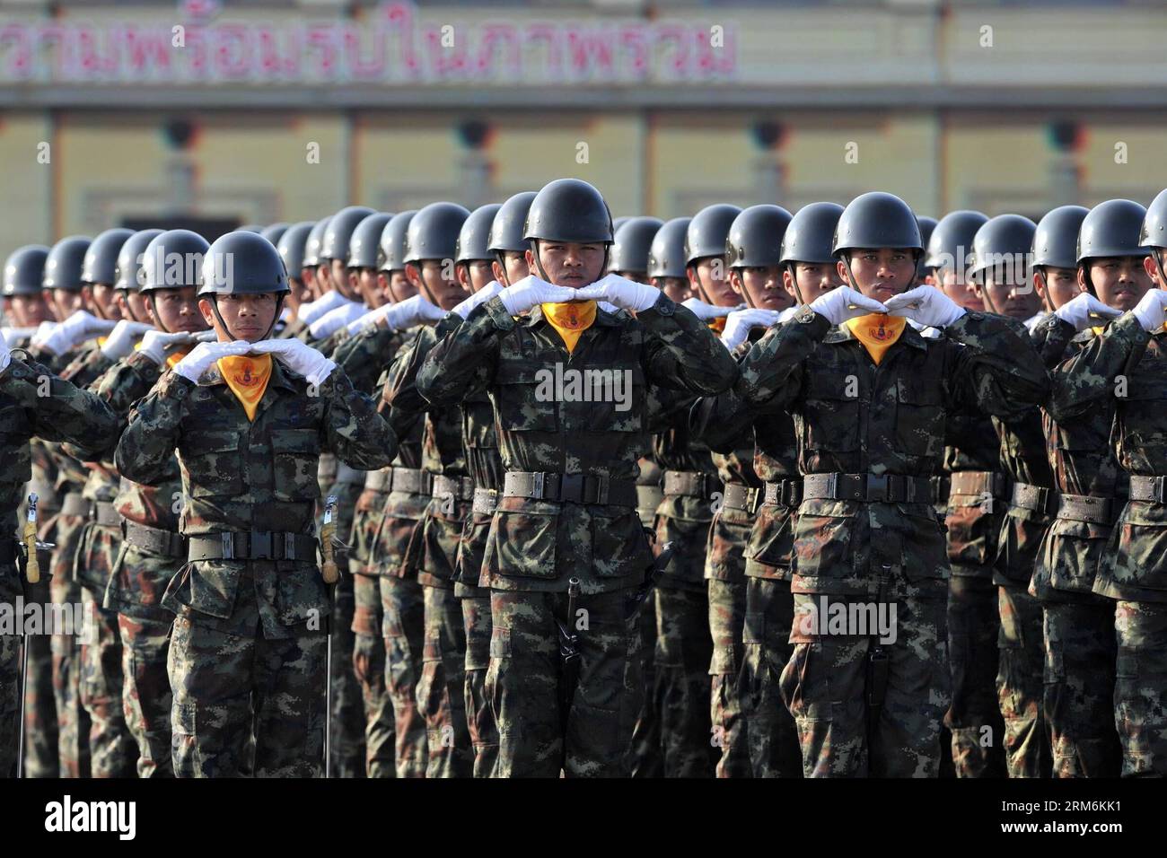 Thai soldiers parade during celebrations of the Royal Thai Armed Forces ...