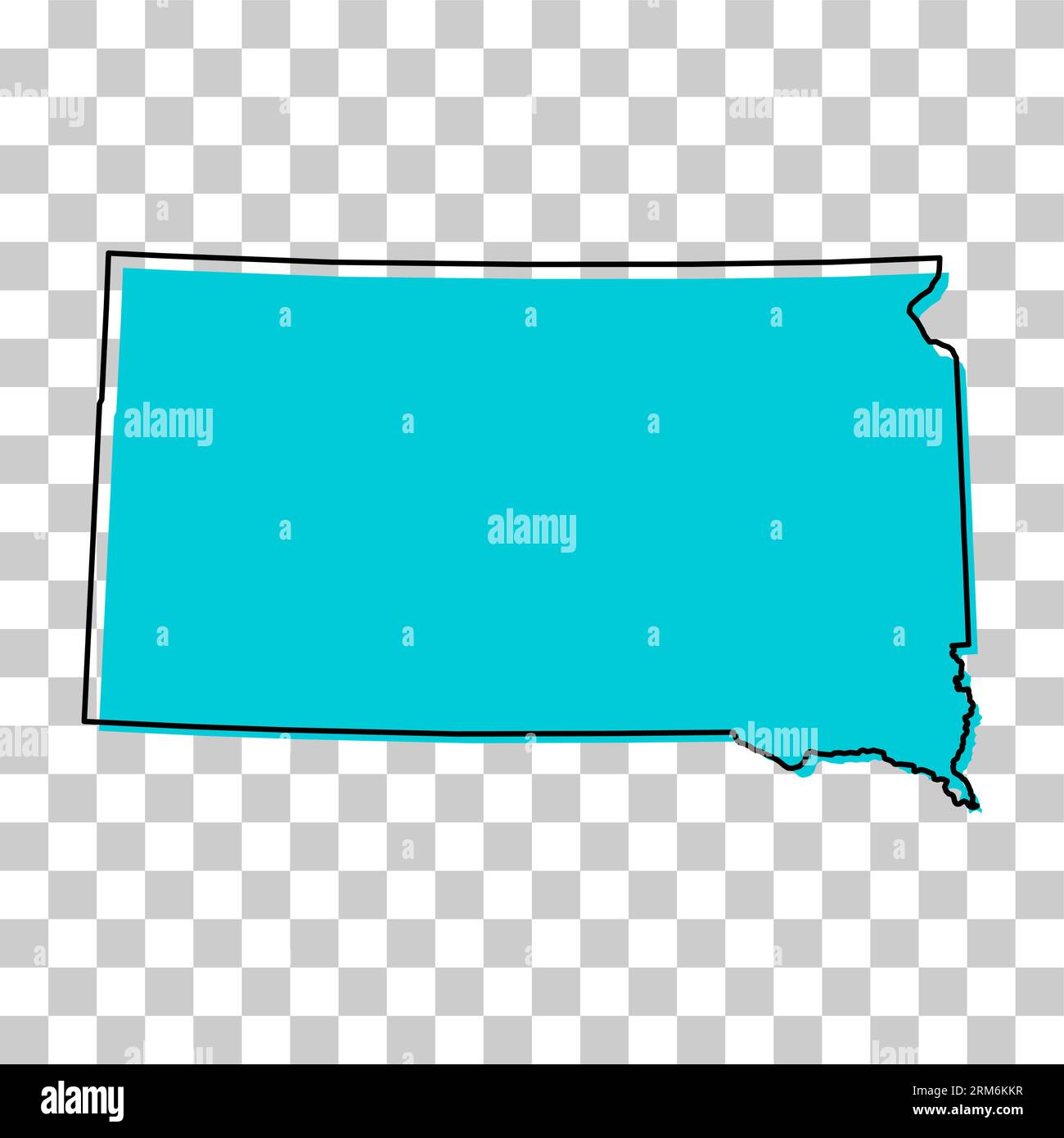 South Dakota map shape, united states of america. Flat concept icon ...