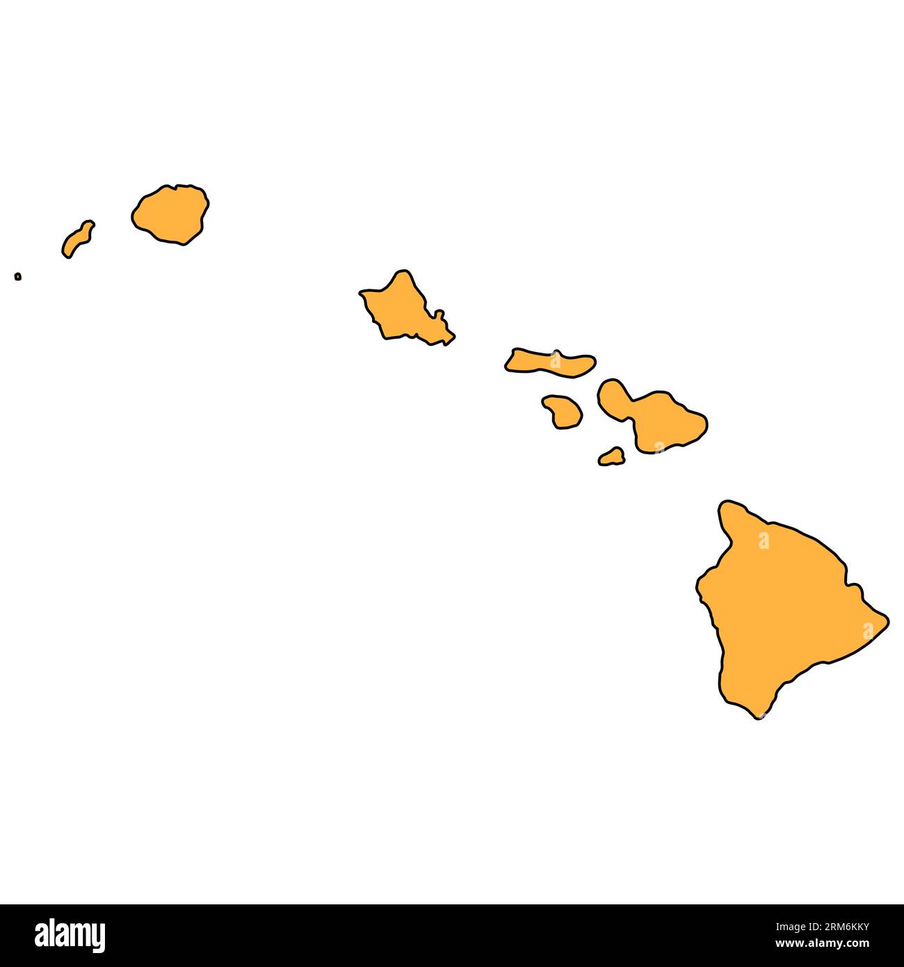 Hawaii map shape, united states of america. Flat concept icon symbol ...