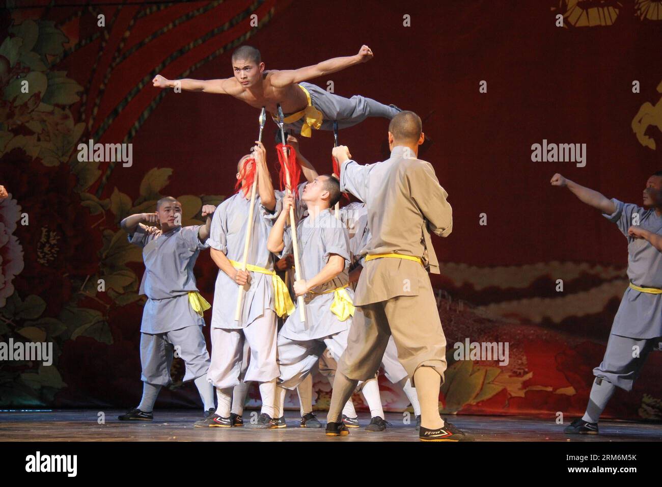Monks from China s Shaolin Temple perform Kung Fu during a performance ...