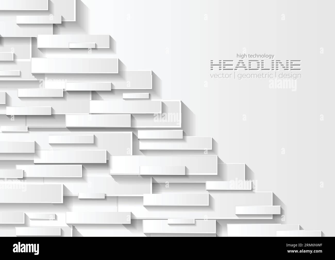 Abstract grey tech geometric paper rectangles vector background Stock ...