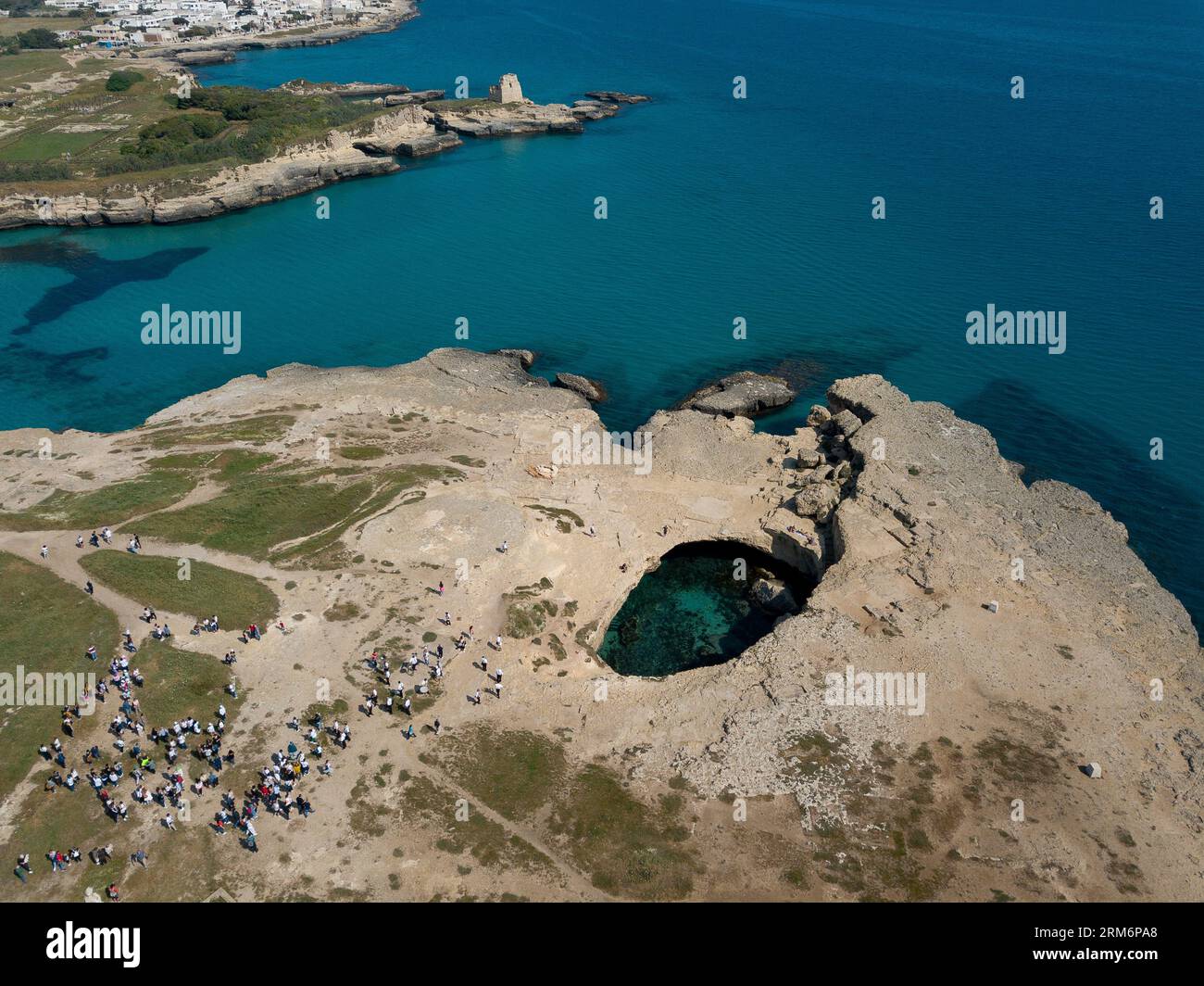 The coast between Otranto and San Foca has cliffs with numerous natural ...