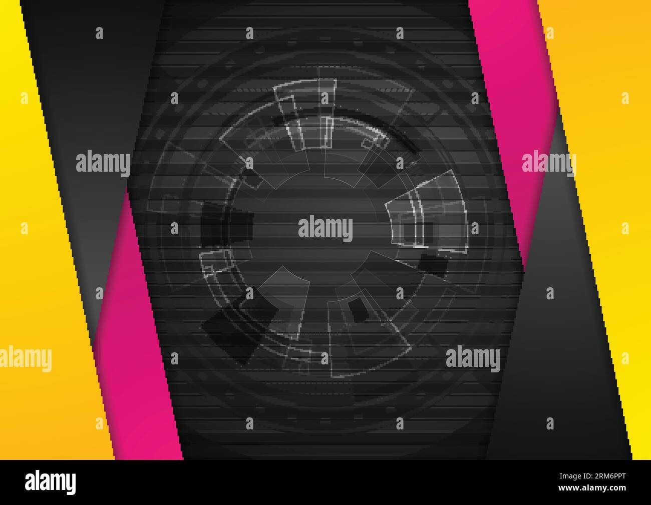 Abstract technology colorful corporate background with HUD gear shape ...