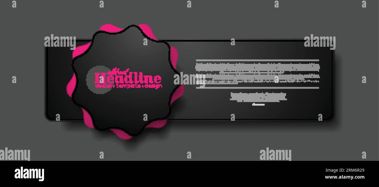 Abstract tech corporate web sticker label design. Vector dark ...