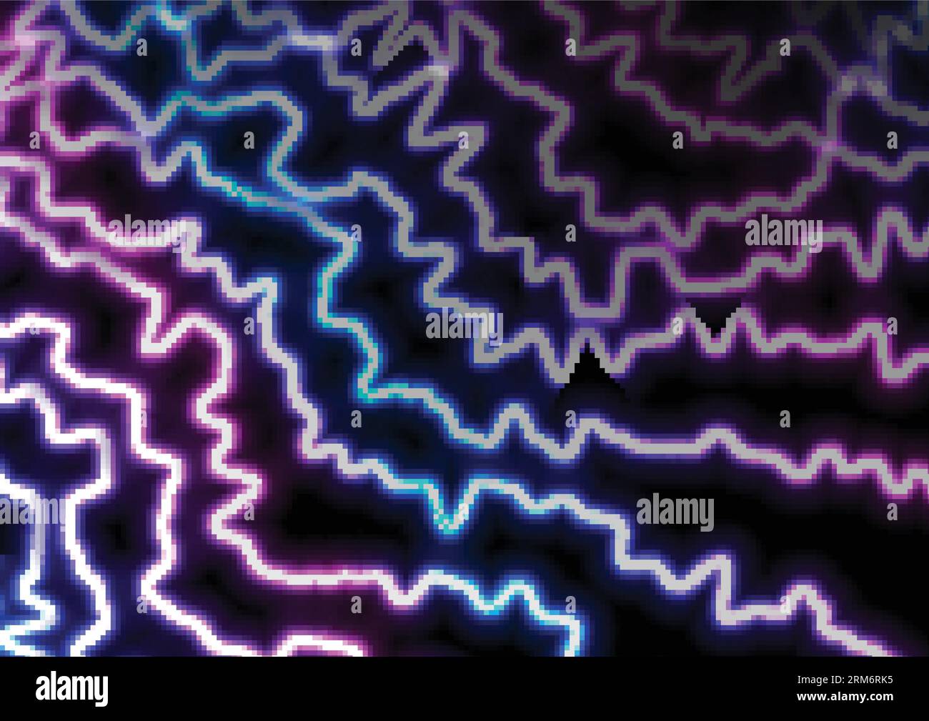 Blue and violet abstract neon rough lines retro background. Vector ...