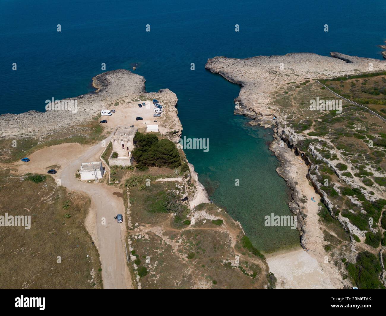 aerial view of Incina tower and Cala Incina Stock Photo - Alamy