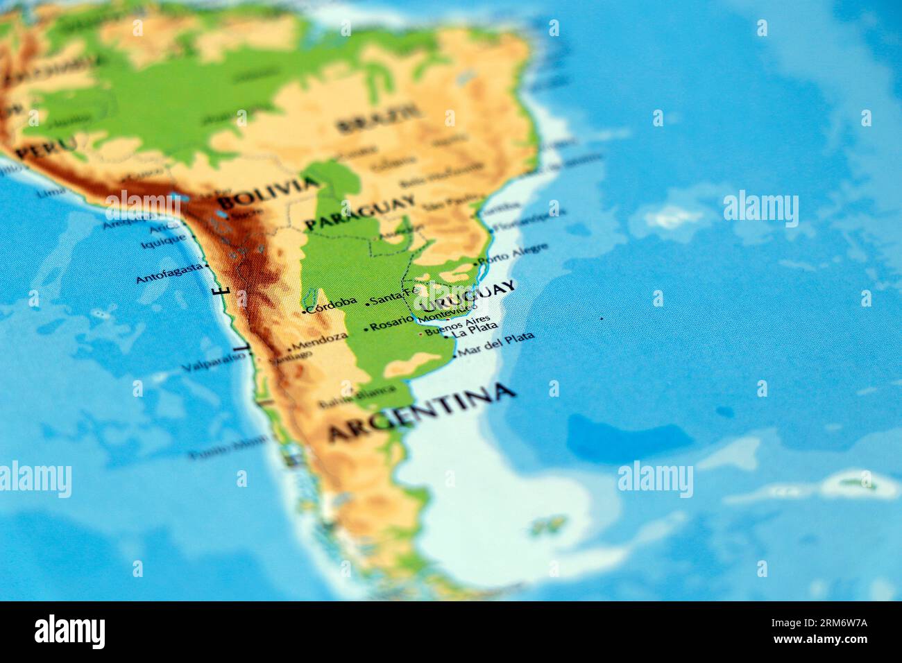 world map of south america and argentina, uruguay and paraguay country ...