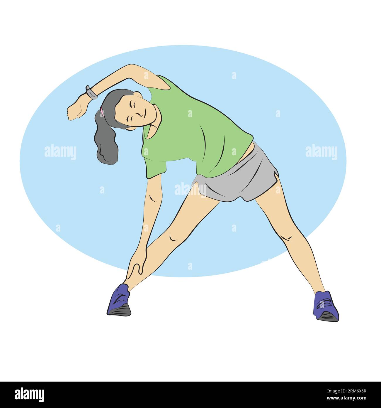 Woman runner stretching legs Stock Vector Images - Alamy