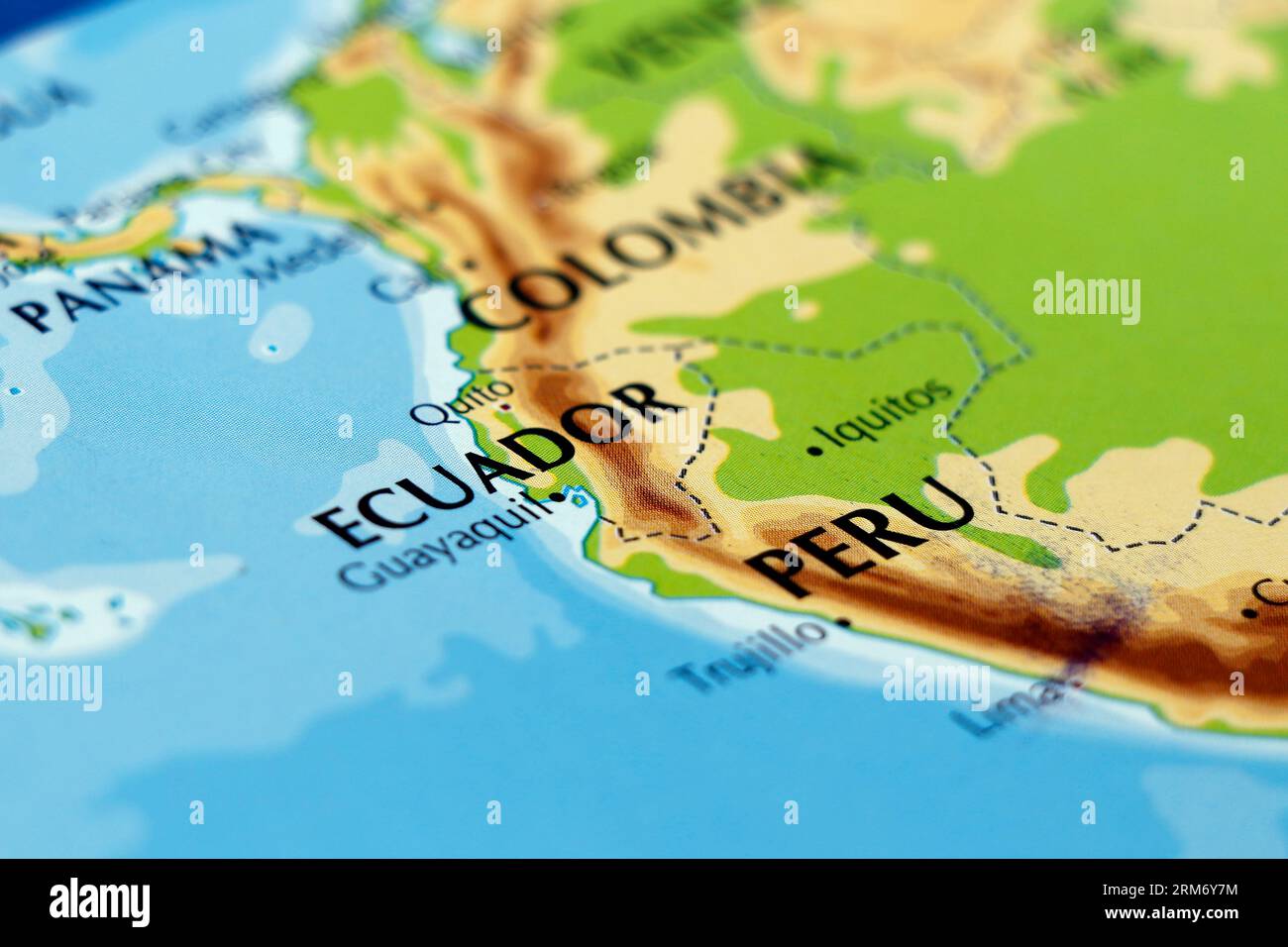 world map of south america and colombia, ecuador and peru countries in ...