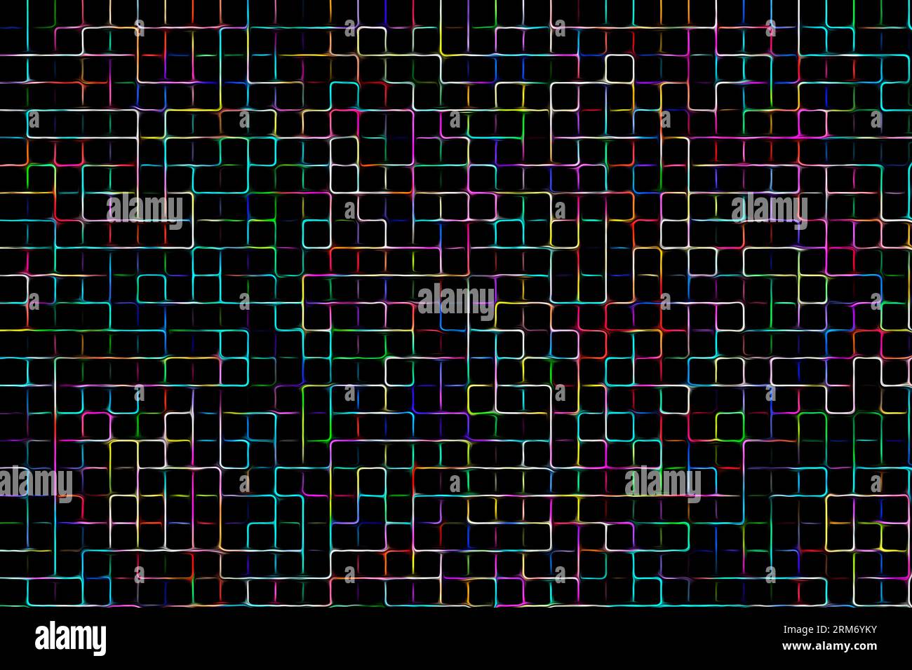 black background with a grid of squares of different colors, abstract ...