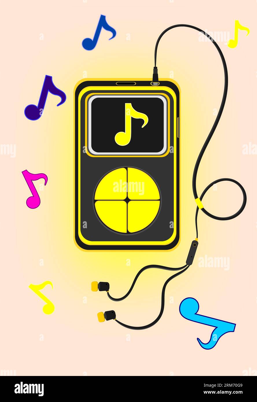Music Player and Earphones. Playing music.Vector illustration Stock ...