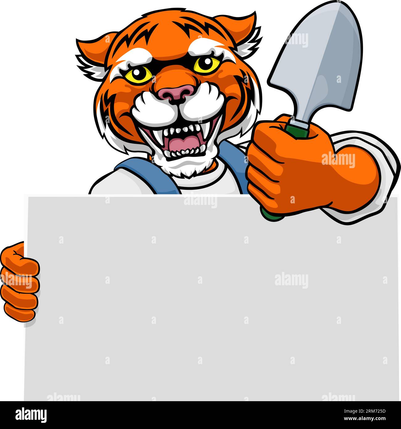Gardener Tool Tiger Cartoon Handyman Mascot Stock Vector Image & Art ...
