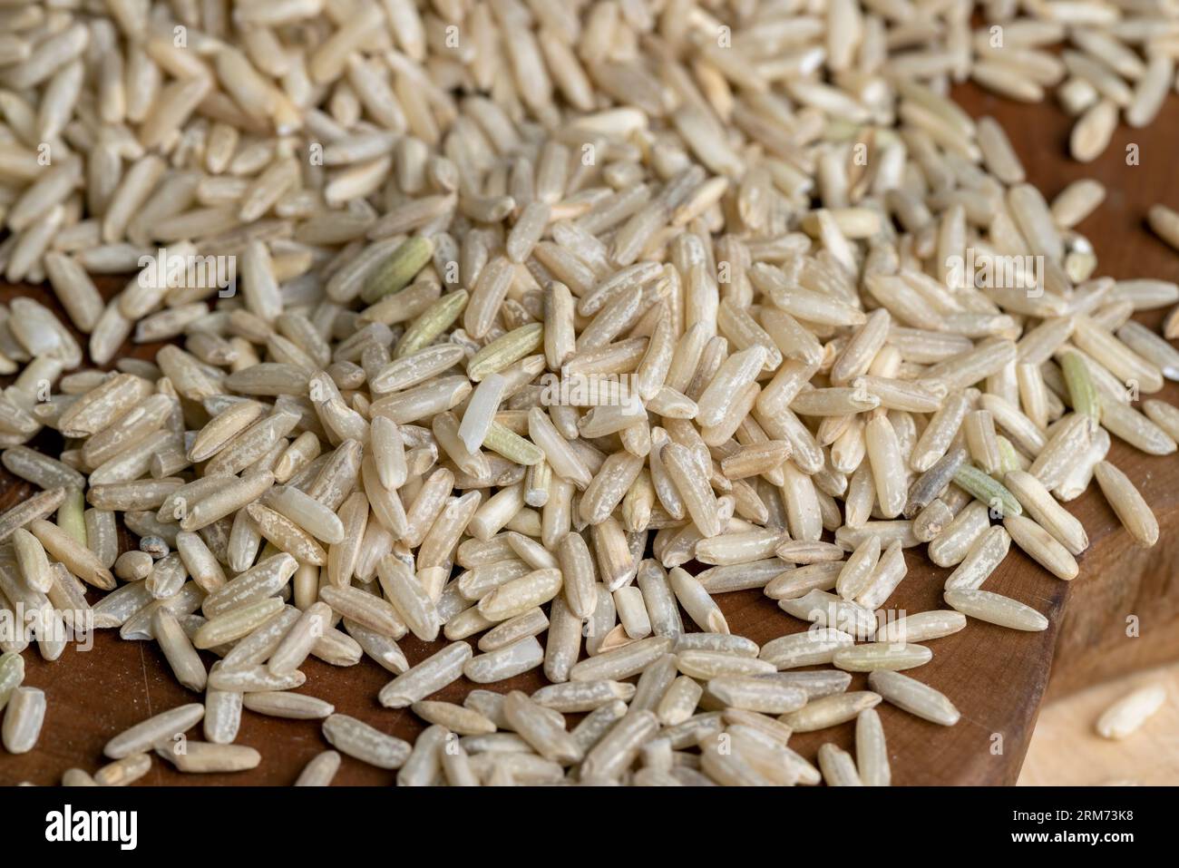 Unprocessed healthy dark rice, brown rice with a lot of trace elements ...