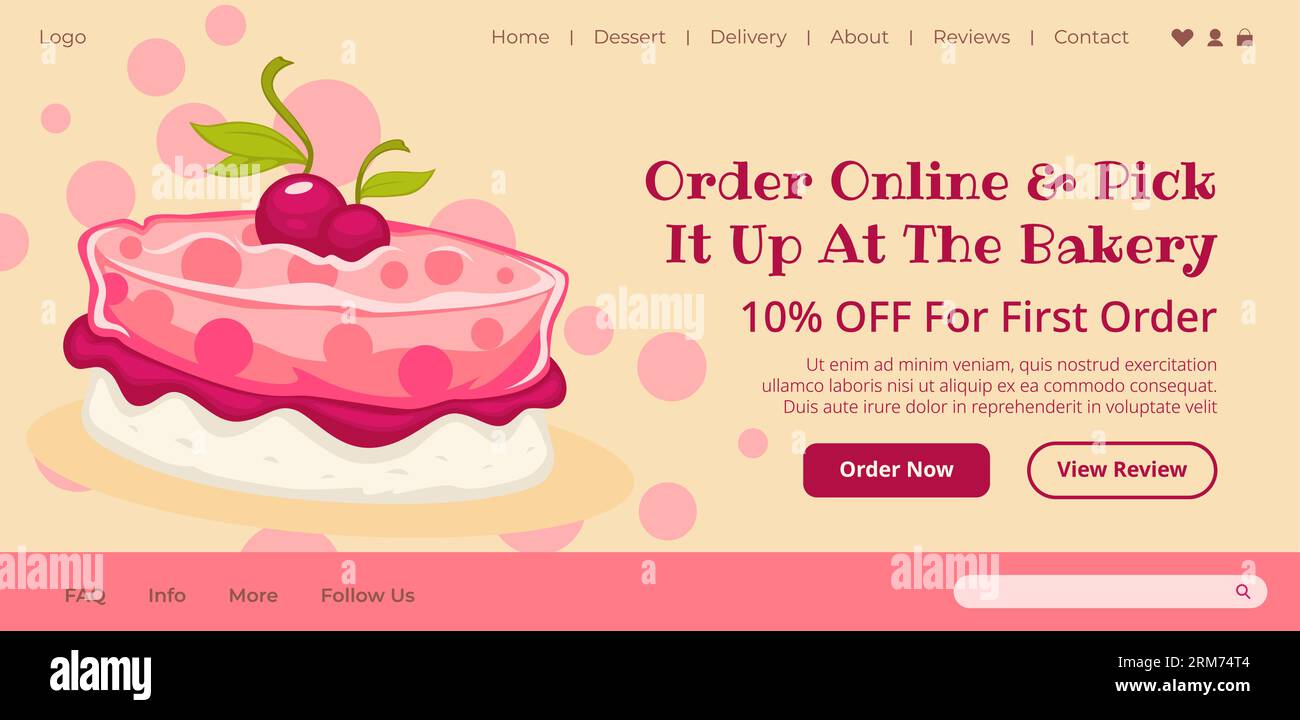 Order cake online and pick it up at bakery shop Stock Vector Image ...