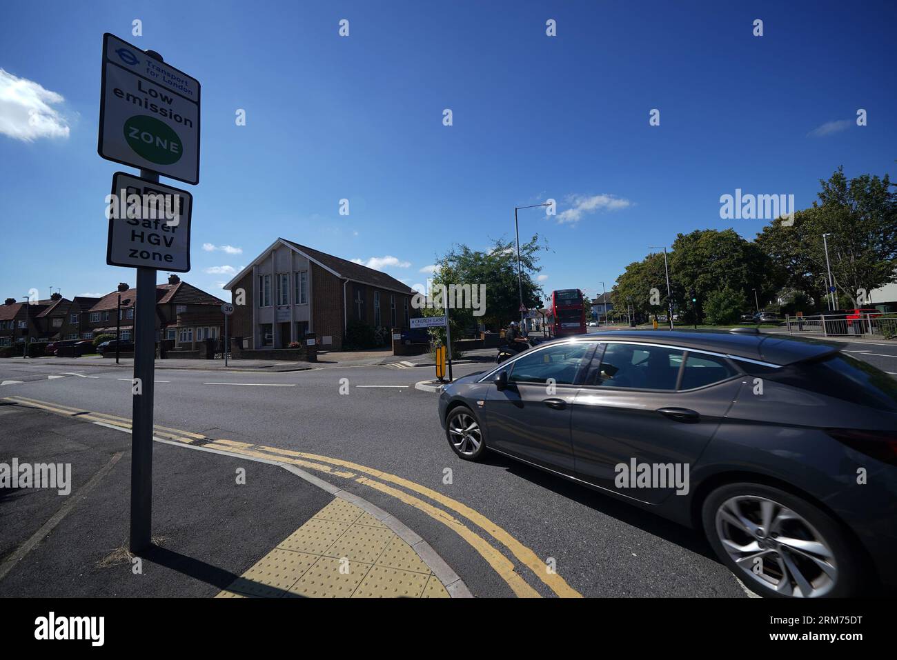 An information sign for the Ultra Low Emission Zone (Ulez) next to ...