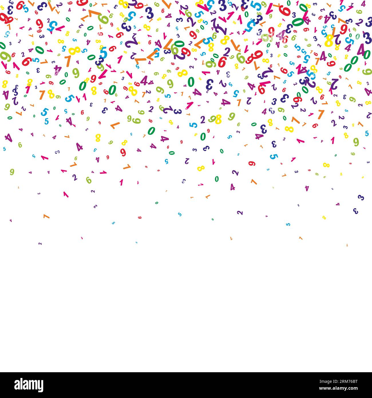 Concept of school background. Colorful childish numbers and digits ...