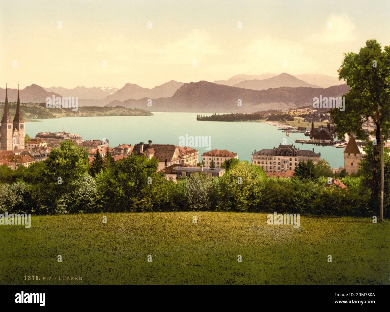 Lucerne and the Alps, Lucerne, Switzerland 1890 Stock Photo - Alamy