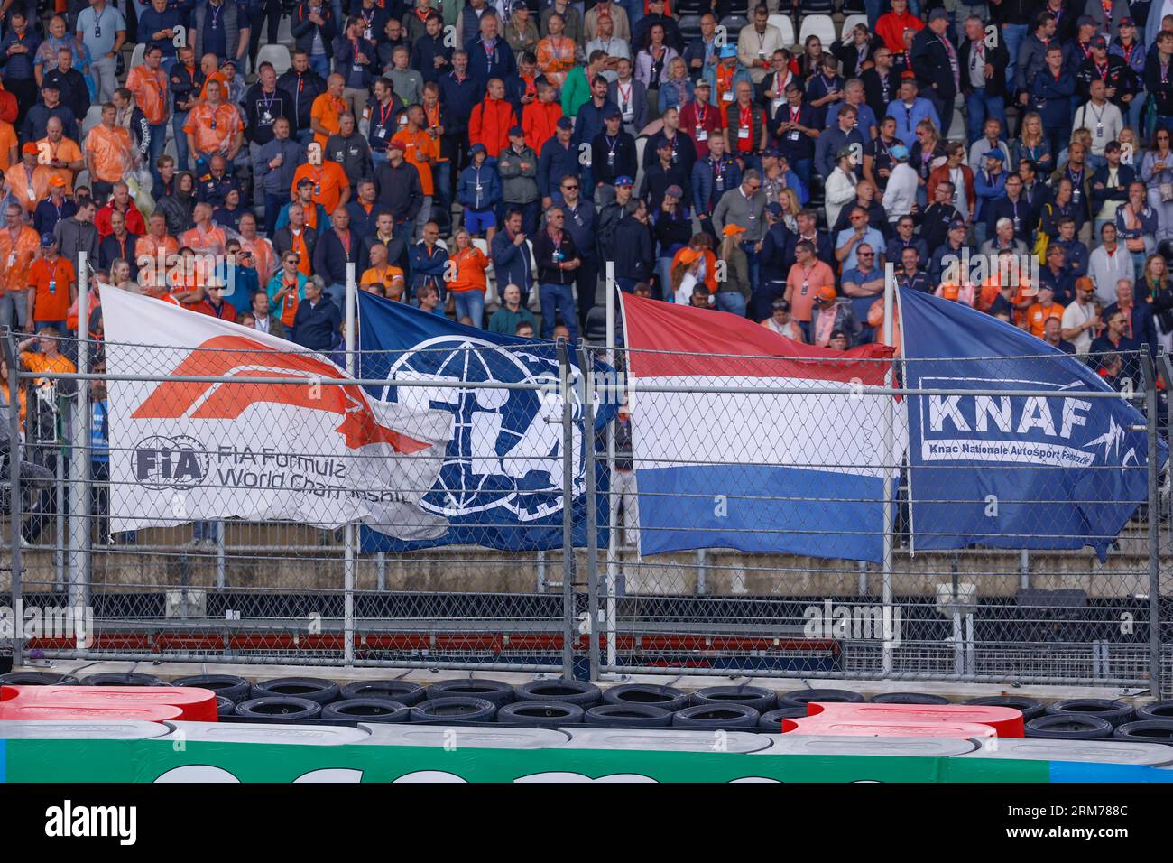 ZANDVOORT, NETHERLANDS - AUGUST 26: Formula 1 flag, FIA flag, Dutch ...