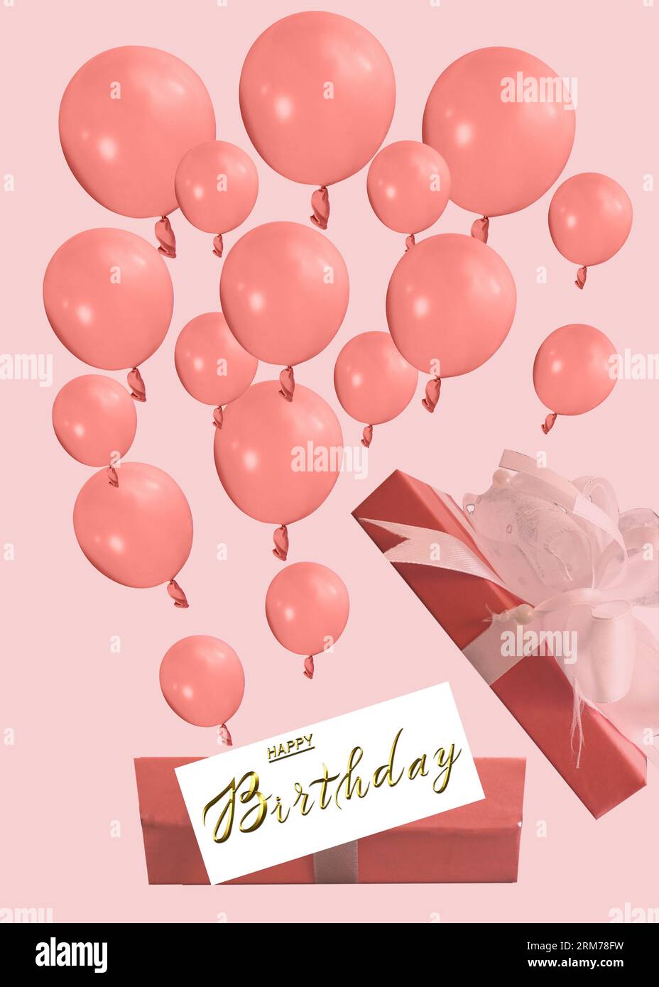 happy birthday card with balloons Stock Photo - Alamy