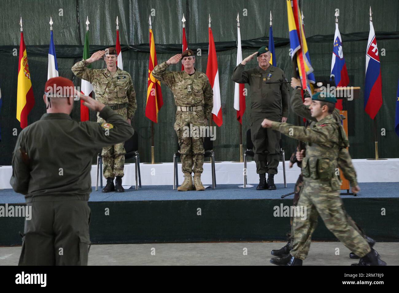 General Sir Adrian Bradshaw (L), General Dieter Heidecker (C) and ...